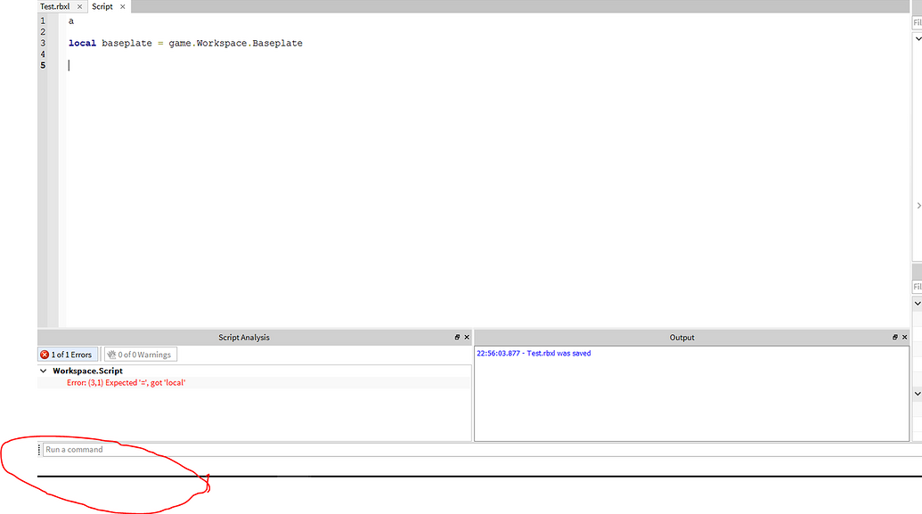 Errors inside scripts not showing up - Studio Bugs - Developer Forum | Roblox