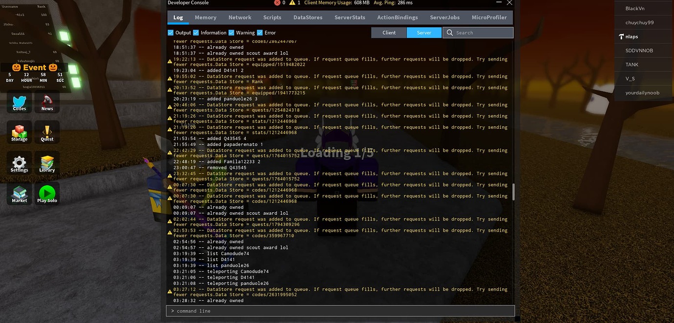 Datastore request was added to queue. if request queue fills further ...