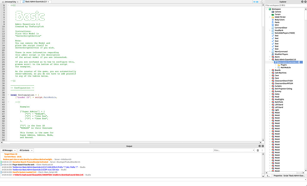 Customizing Basic Admin Mainmodule - Scripting Support - Developer Forum | Roblox