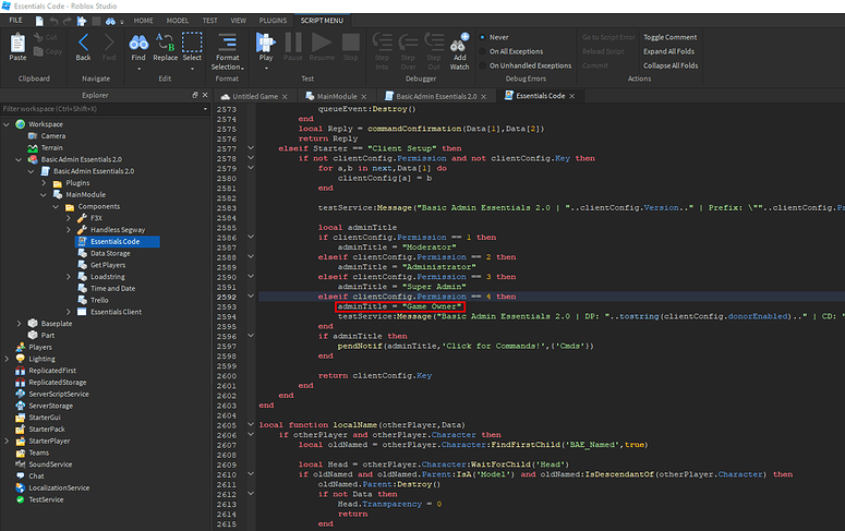 Basic Admin Essentials title not changing - Scripting Support ...