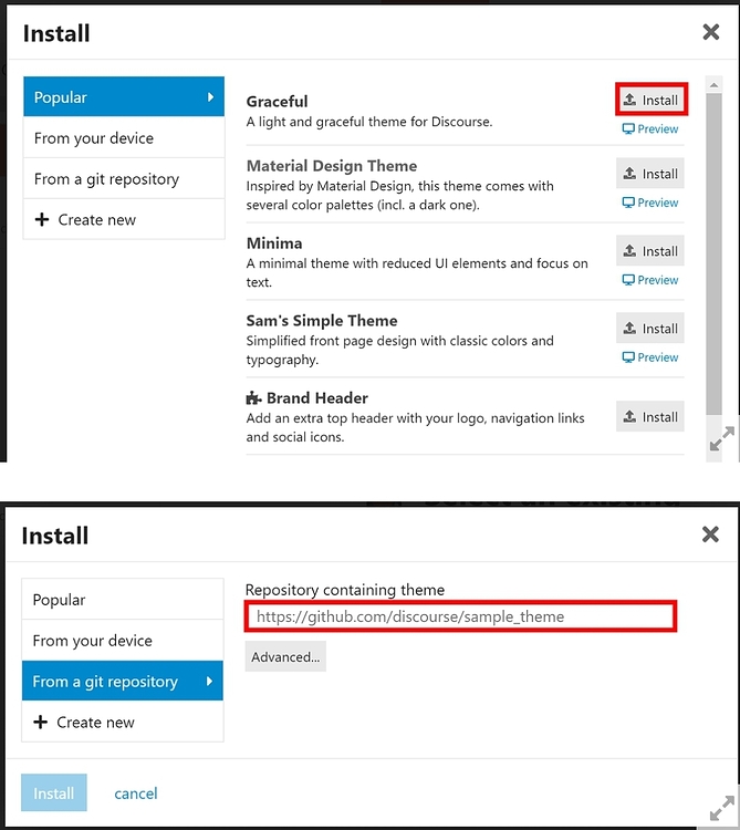 Allow installing/creating custom themes - Forum Features - Developer ...