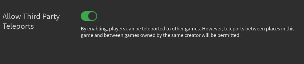 Game Teleport Won't Work - Scripting Support - Developer Forum | Roblox
