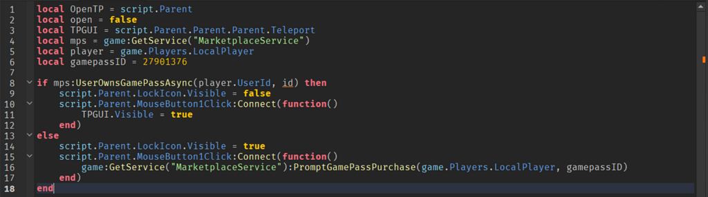 Help With Script That Opens A Gui Only If Player Owns Gamepass Scripting Support Developer 