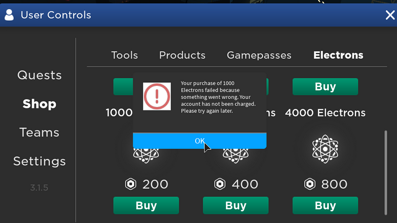 Purchase Failed with a negative requirement - Website Bugs - Developer ...