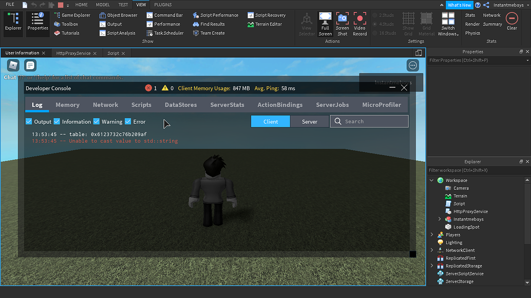 Unable to cast to std::string error - Scripting Support - Developer ...
