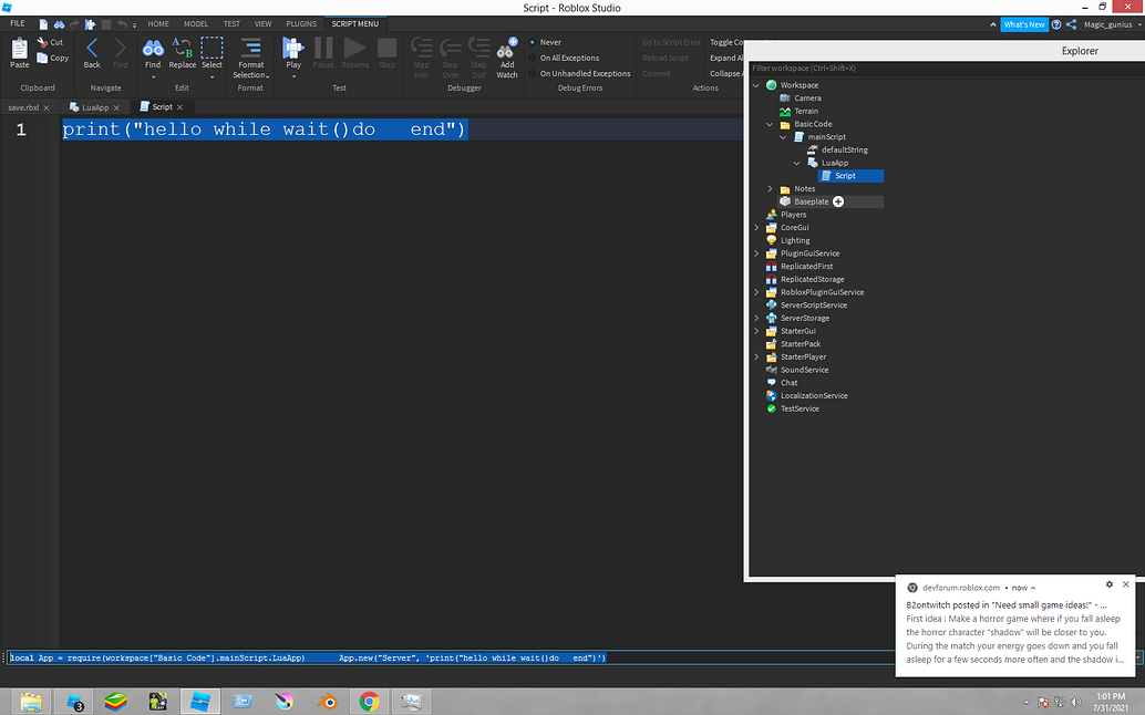 Script.Source not executing? - Scripting Support - Developer Forum | Roblox