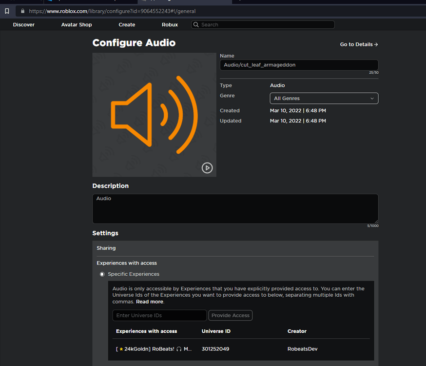 Specific audios with correct permissions not loading after latest (4 ...