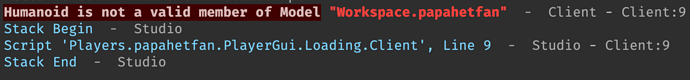 Humanoid is not a valid member of Model - Scripting Support - Developer ...