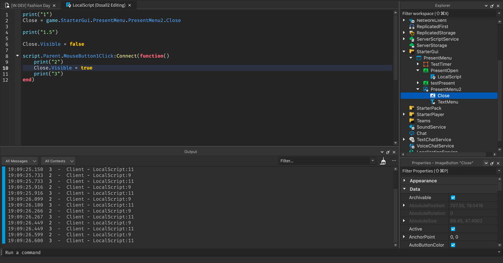 The menu won't open - Scripting Support - Developer Forum | Roblox