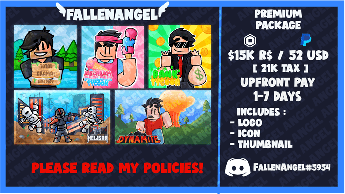 Fallen | UI, Logos, Icons, and Thumbnails! [CLOSED] - Portfolios - Developer Forum | Roblox