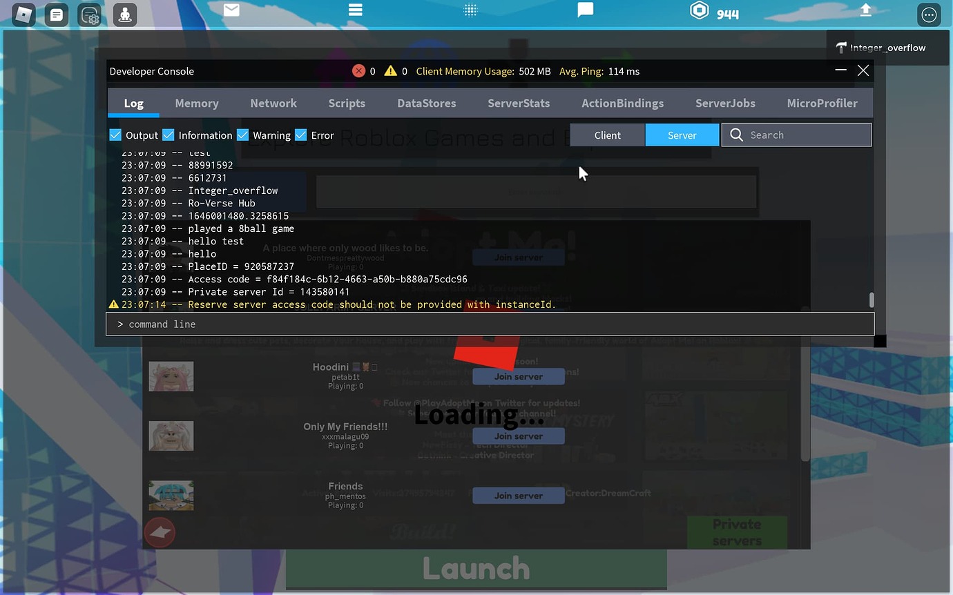 I'm trying to teleport to a VIP server, but TeleportAsync says I can't pass the InstanceId with ...