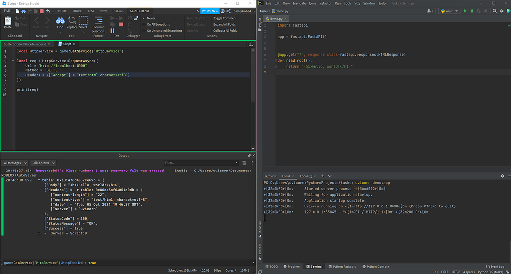 How to access localhost using HttpService in roblox studio? - Scripting ...