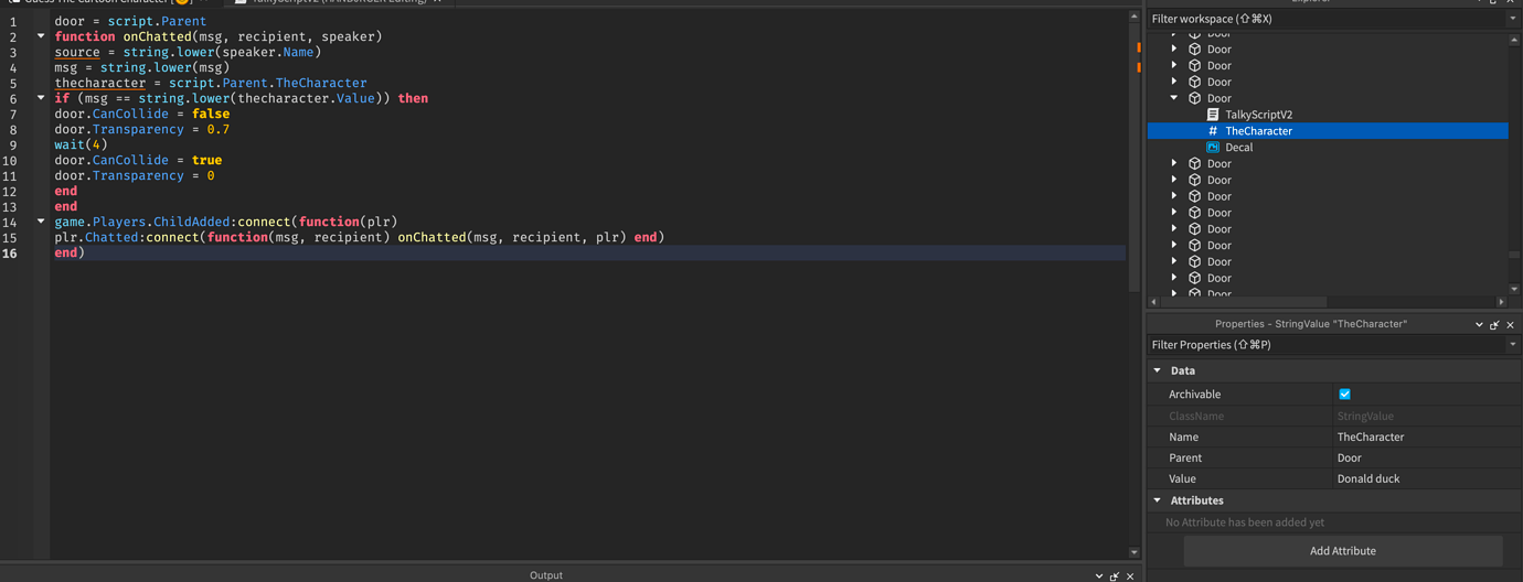 Scripters! How do I add multiple answers so it unlocks the door? - Scripting Support - Developer ...