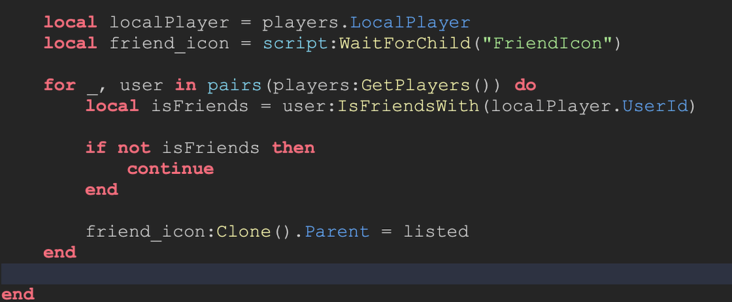 How to make a friend icon appear next to username in custom player list - Scripting Support ...