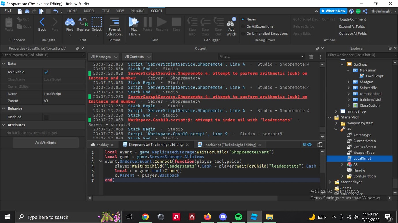 Need help wtih basic shop - Scripting Support - Developer Forum | Roblox