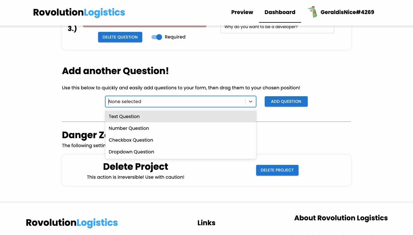 RovolutionLogisics - Forms System - Community Resources - Developer ...