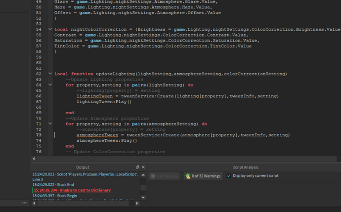 Unable To Access Dictionary Error Scripting Support Developer Forum Roblox 