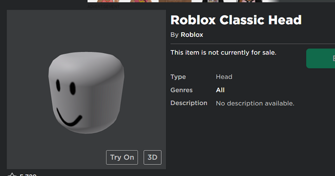 Roblox Classic Head loads in a different Head in Game and on Website ...