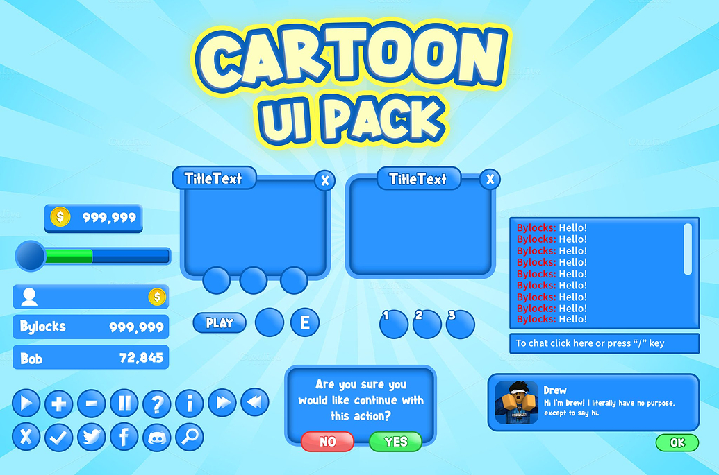 FREE! Cartoon UI Pack - Community Resources - Developer Forum | Roblox