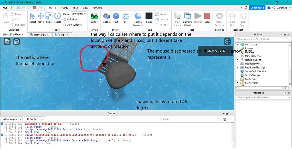 Placement System Rotational Bug Scripting Support Developer Forum Roblox 3574