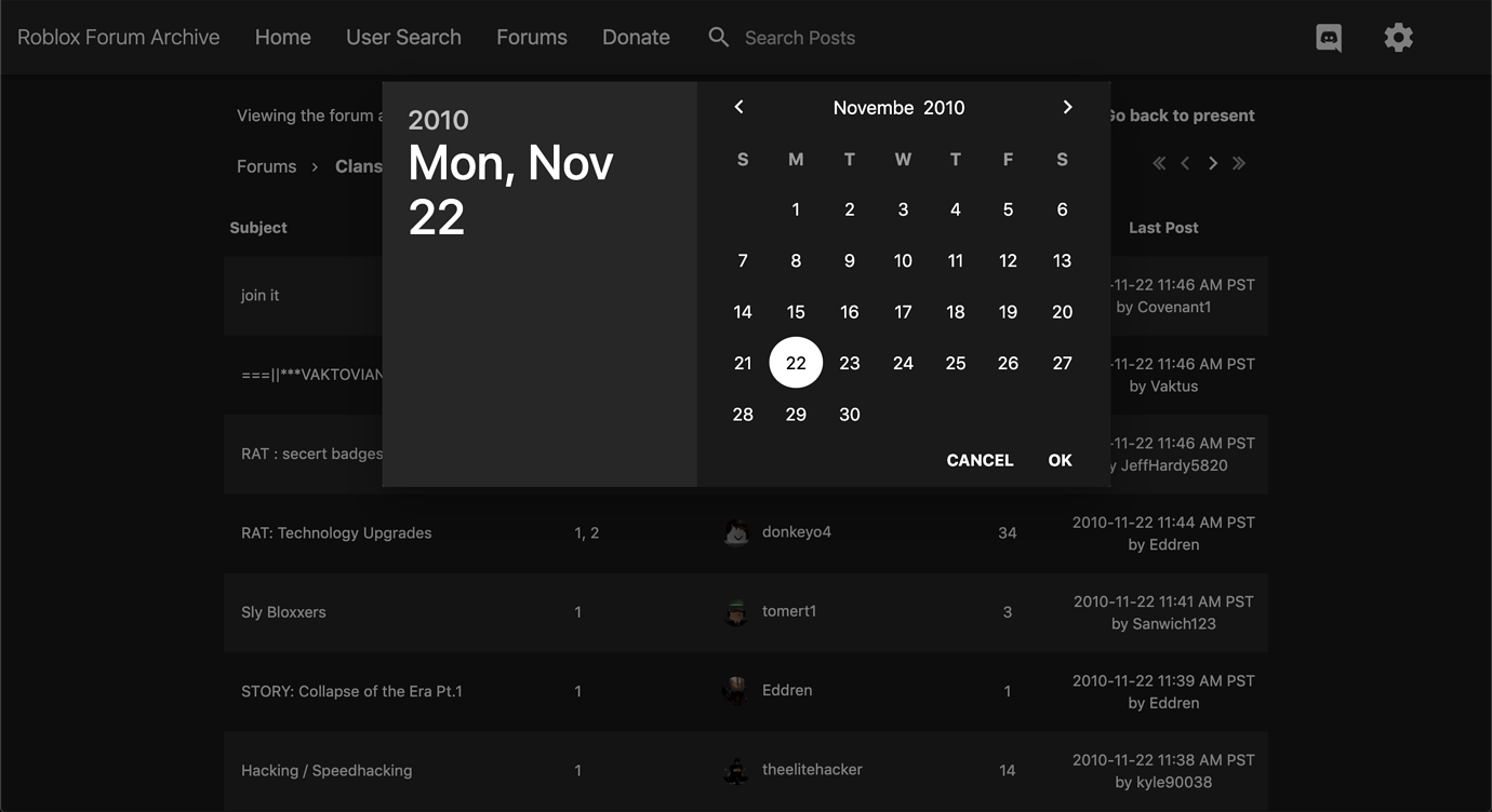 Roblox Forum Archive: Keyword Search, Time Machine, Developer API, and ...