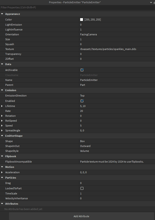 Particle emitter not working - Scripting Support - Developer Forum | Roblox