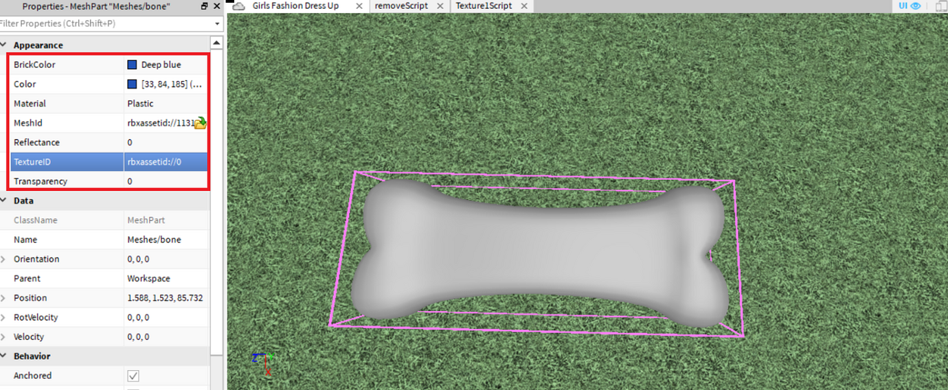 Removing texture ID on a mesh? - Scripting Support - Developer Forum ...