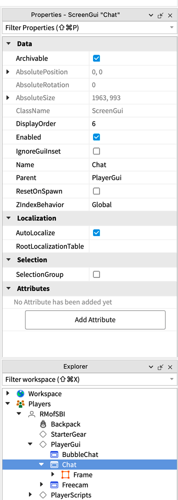 Put a GUI over the Chat - Game Design Support - Developer Forum | Roblox