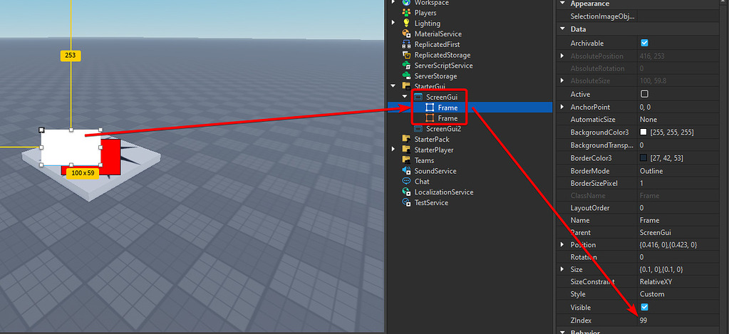 Zindex Is Not Respected When There Are Multiple Screengui Engine Bugs Developer Forum Roblox