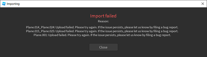 Importing OBJ doesn't work, yet as FBX does. Why? - Building Support - Developer Forum | Roblox