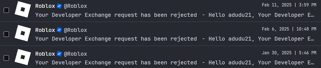 DevEx rejected 4 times this month - Platform Usage Support - Developer Forum | Roblox