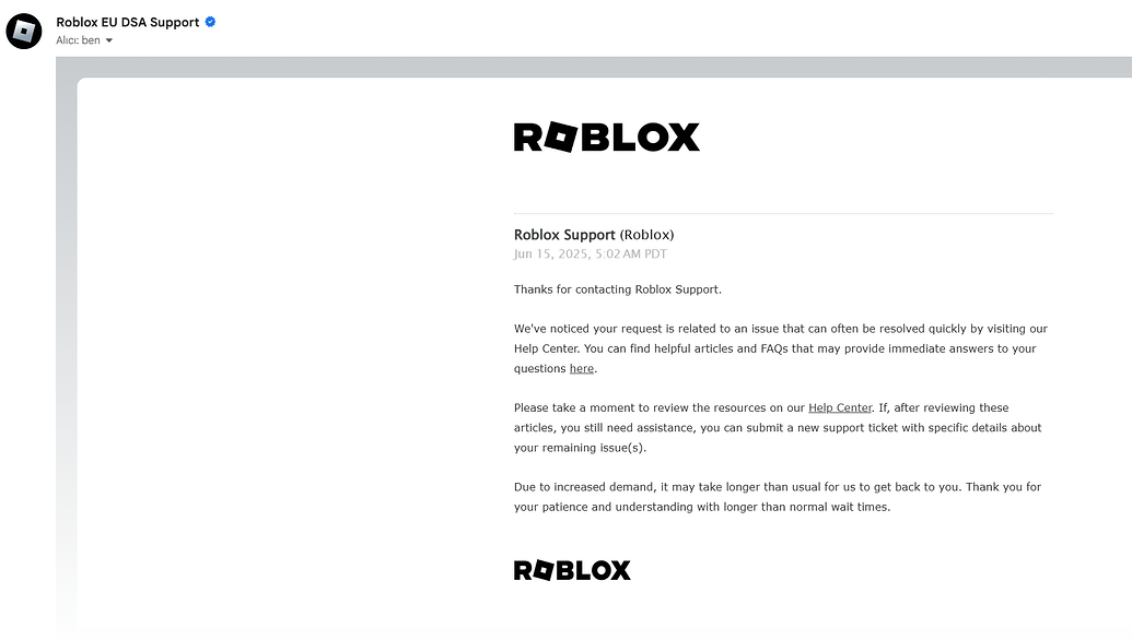 Confusing automated support message leading to automatic ticket closure ...