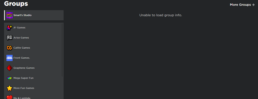 Group page and information not loading properly - Studio Bugs - Developer Forum | Roblox
