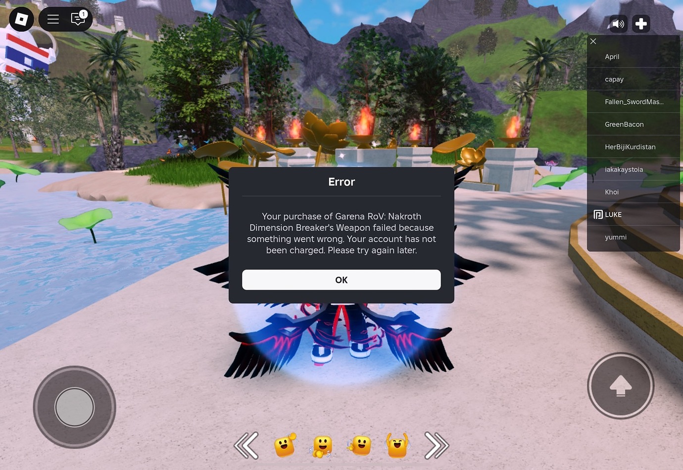 "Your purchase of [ITEM] failed because something went wrong. Your ...