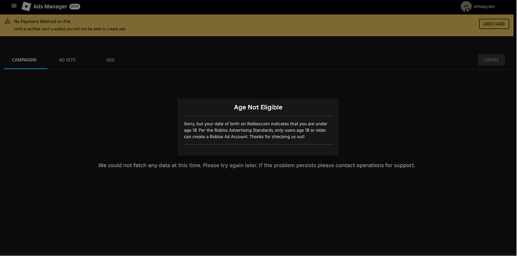 Ads Manager Account ISSUE - Platform Usage Support - Developer Forum | Roblox