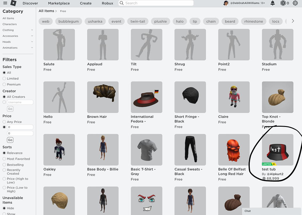 Priced UGC Limiteds showing up when filtering for free items - Platform Usage Support ...
