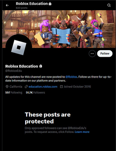 Article "Roblox on Social Media" mentions social media channels that ...