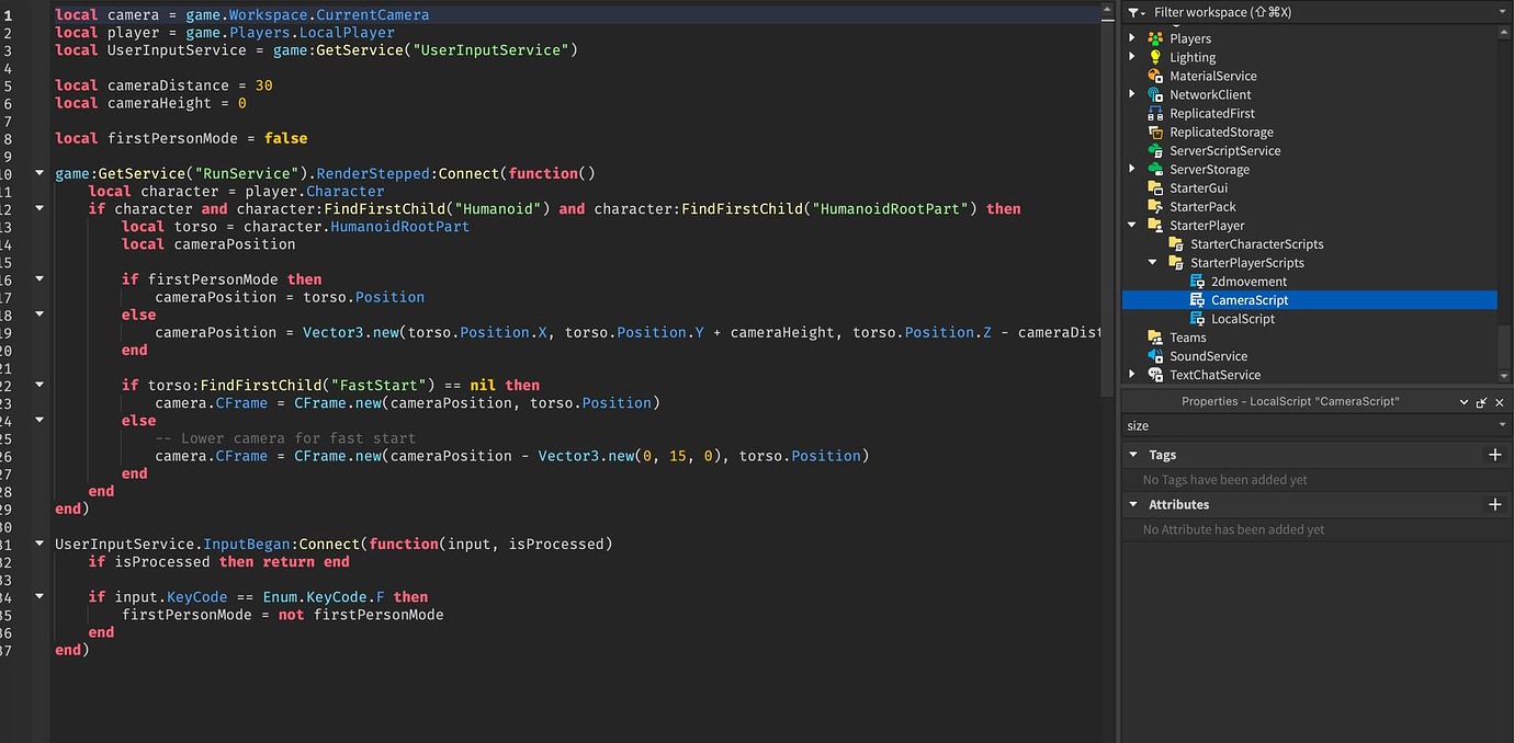 How to switch camera to first person when I click F and make it switch back to 3rd when I click ...