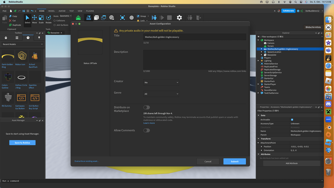 UGC upload Problem - Platform Usage Support - Developer Forum | Roblox