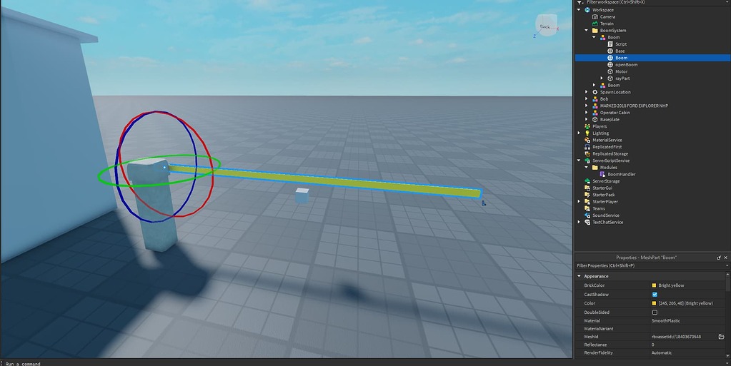 Parking garage boom tweening - Scripting Support - Developer Forum | Roblox