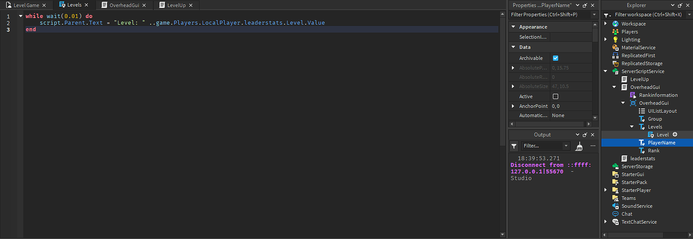 OverheadGui level doesn't count up for other players - Scripting Support - Developer Forum | Roblox