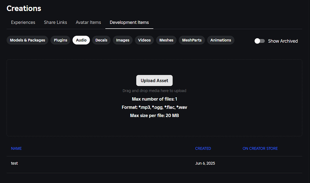 Cannot upload audios STILL - Platform Usage Support - Developer Forum | Roblox