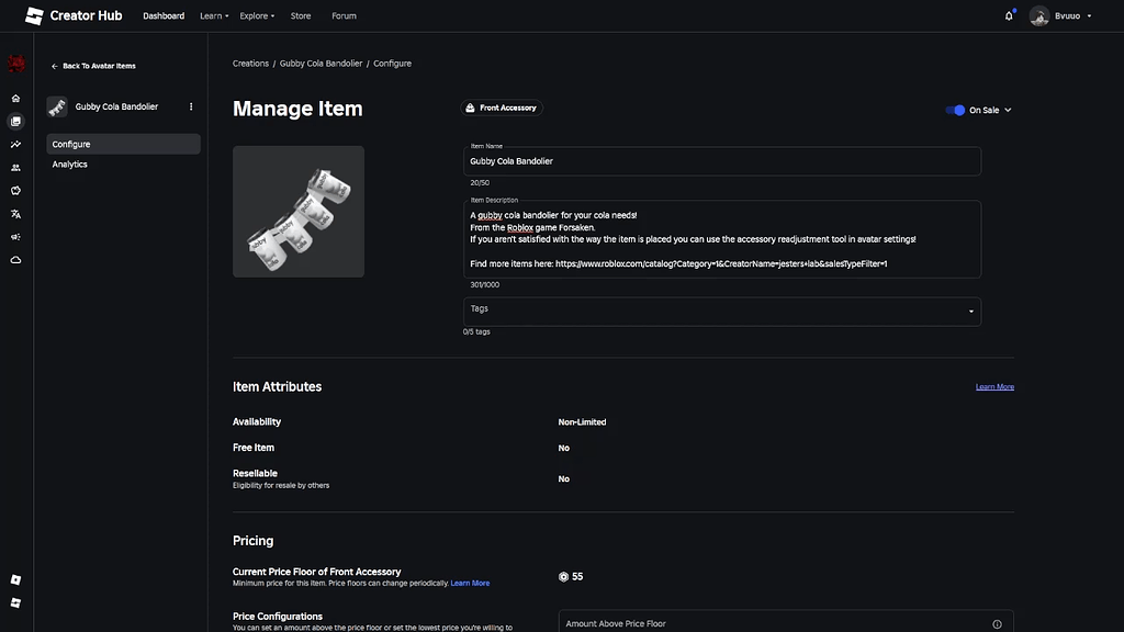 Adding tags to UGC items is extremely buggy. - Roblox Application and Website Bugs - Developer ...