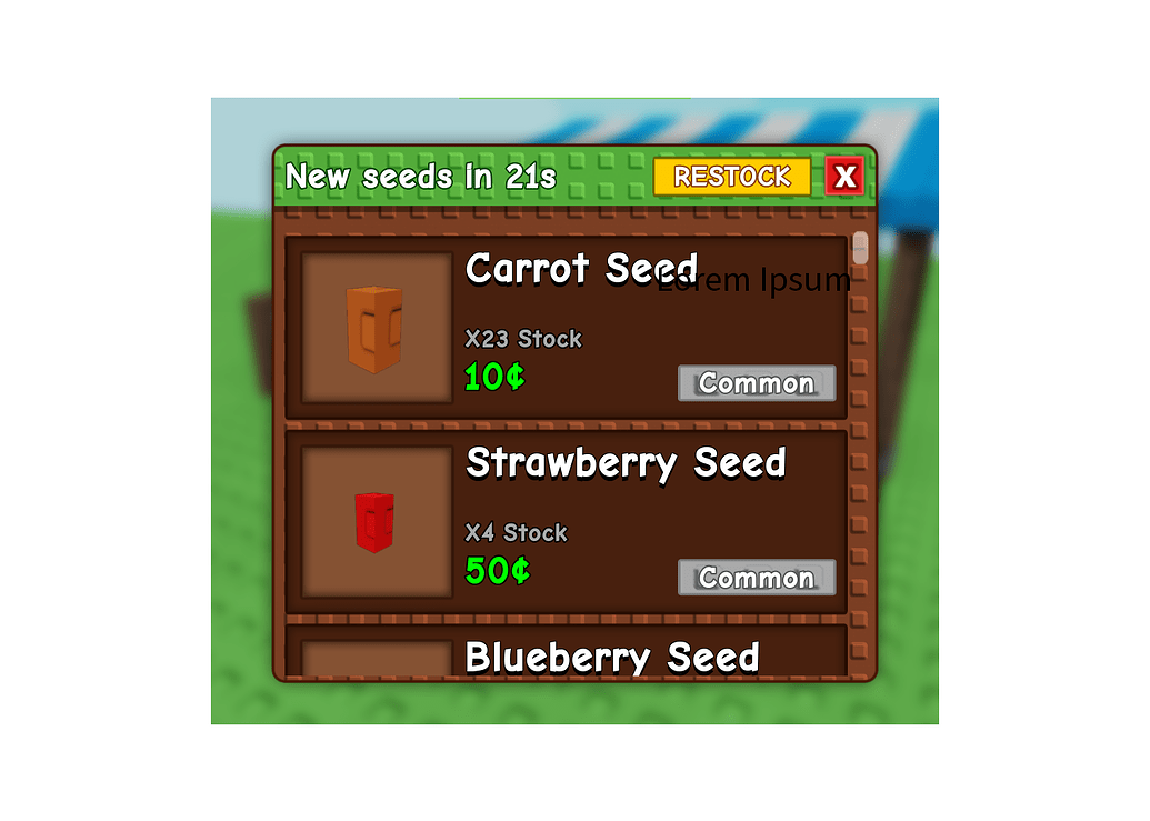 Grow a garden ui example - Art Design Support - Developer Forum | Roblox
