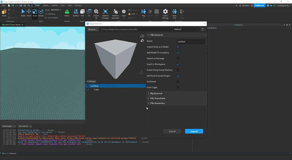 Scale Axis of Meshes Imported With Import 3D Menu Broken (FBX) - Building Support - Developer ...