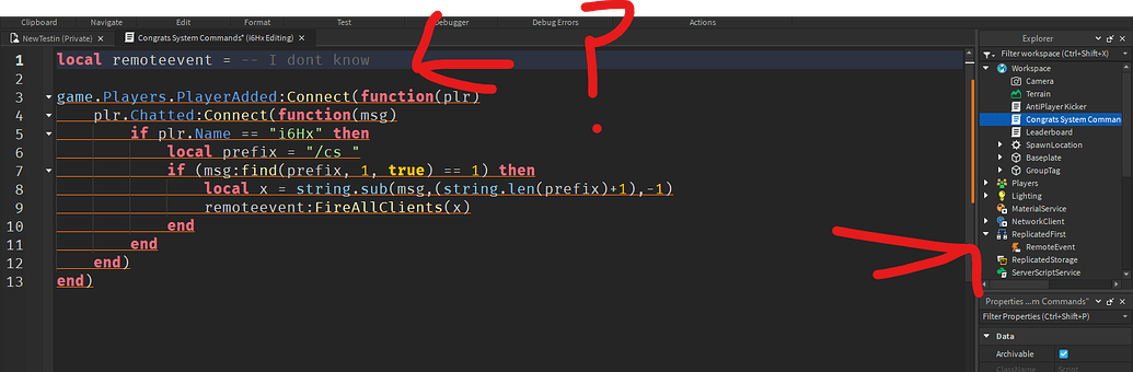 How To Make When Player Chatted All Players Sees A Gui Scripting Support Developer Forum 