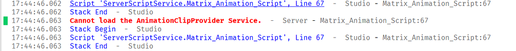 Cannot load the AnimationClipProvider Service Error - Scripting Support ...