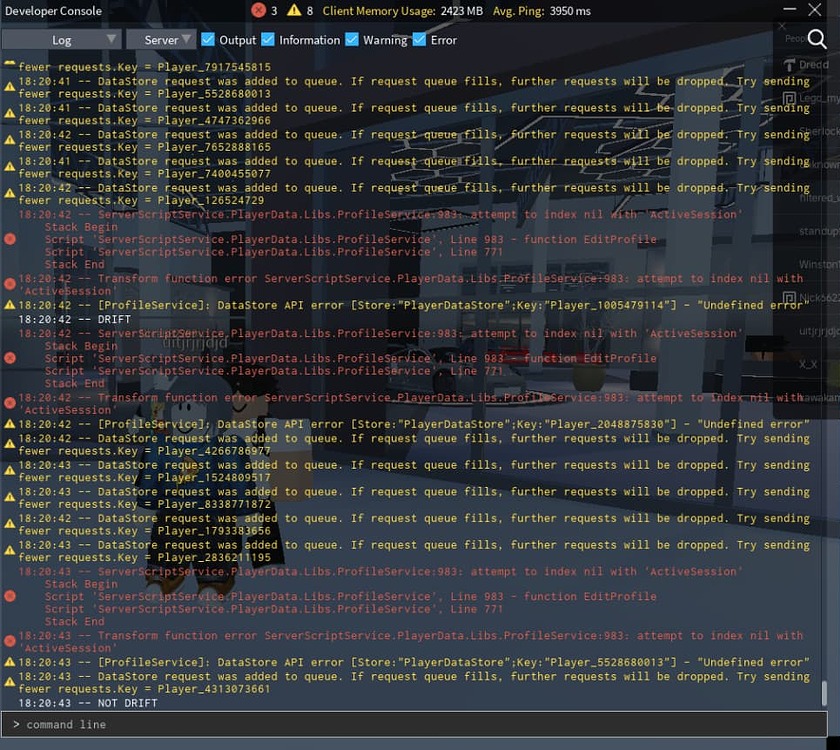 ProfileService spamming errors - Scripting Support - Developer Forum | Roblox