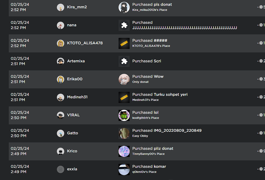 150k robux missing, and a bunch of randomly bought stuff? - Platform ...