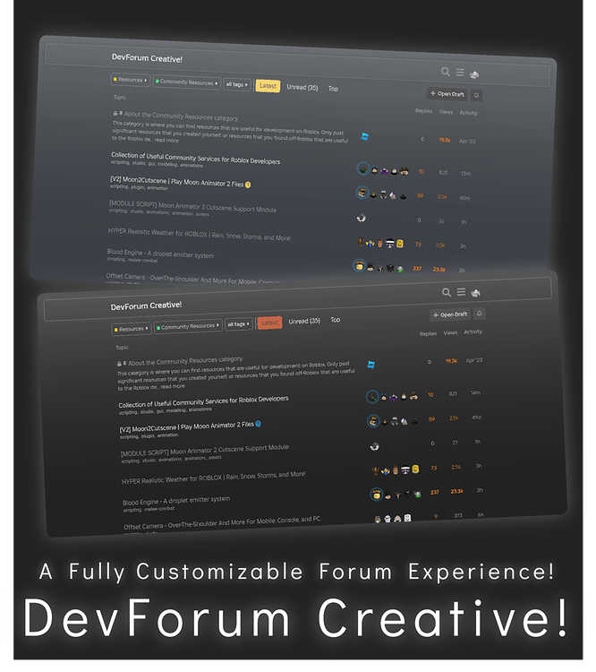 DevForum Creative - A Fully Customizable Forum Experience! - Community Resources - Developer ...